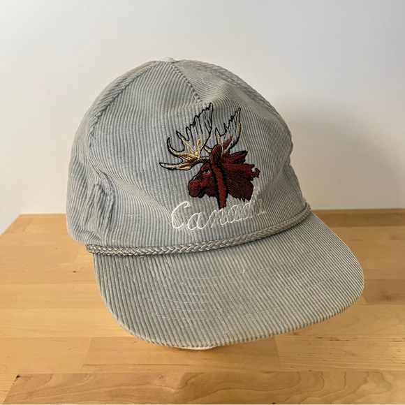 Vintage | Accessories | Vintage Corduroy Embroidered Canada Trucker Hat ...